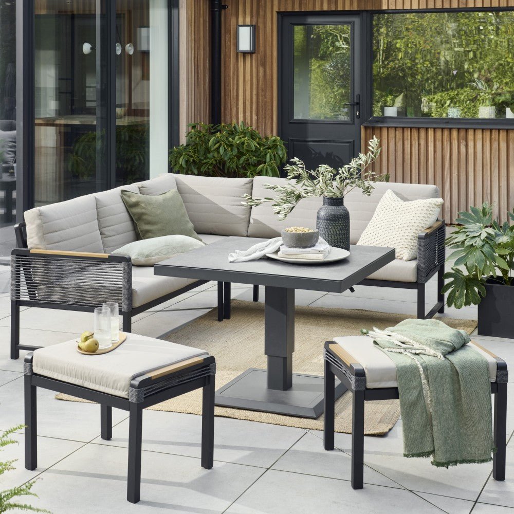 Norfolk Leisure Bellmount Mini Corner Set Outdoor Garden Sofa & Table ...