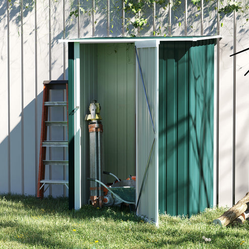 Outsunny 5ft x 3ft Metal Garden Shed - Dark Grey, Green or Brown ...