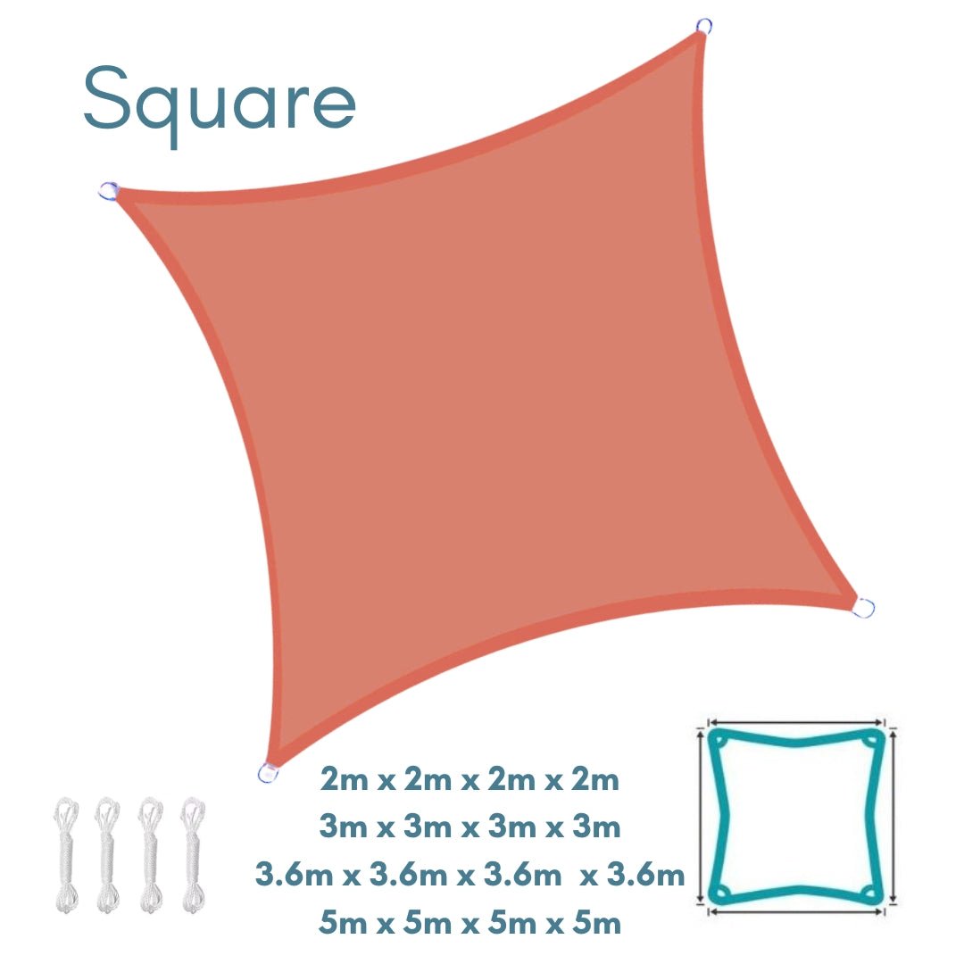 Square Shade Sails - Waterproof and UV Resistant up to 98% – Clara ...