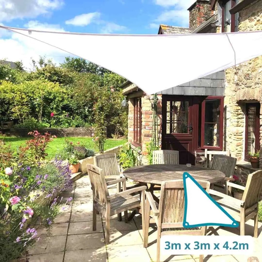 Right Angle Triangle Clara Sun Shade Sail White Waterproof – Clara ...